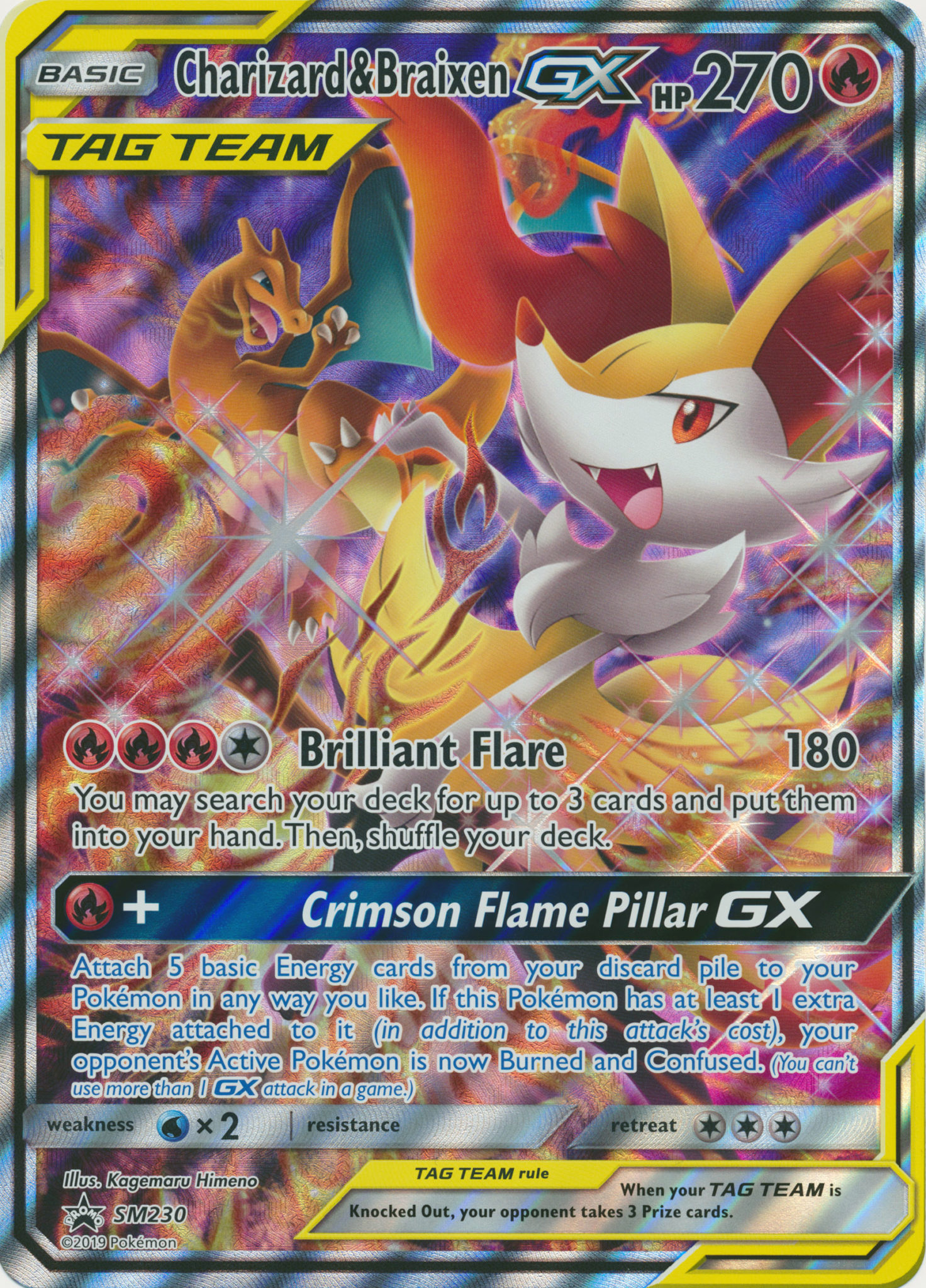 Charizard & Braixen GX (SM230 English Promo) - Pokumon