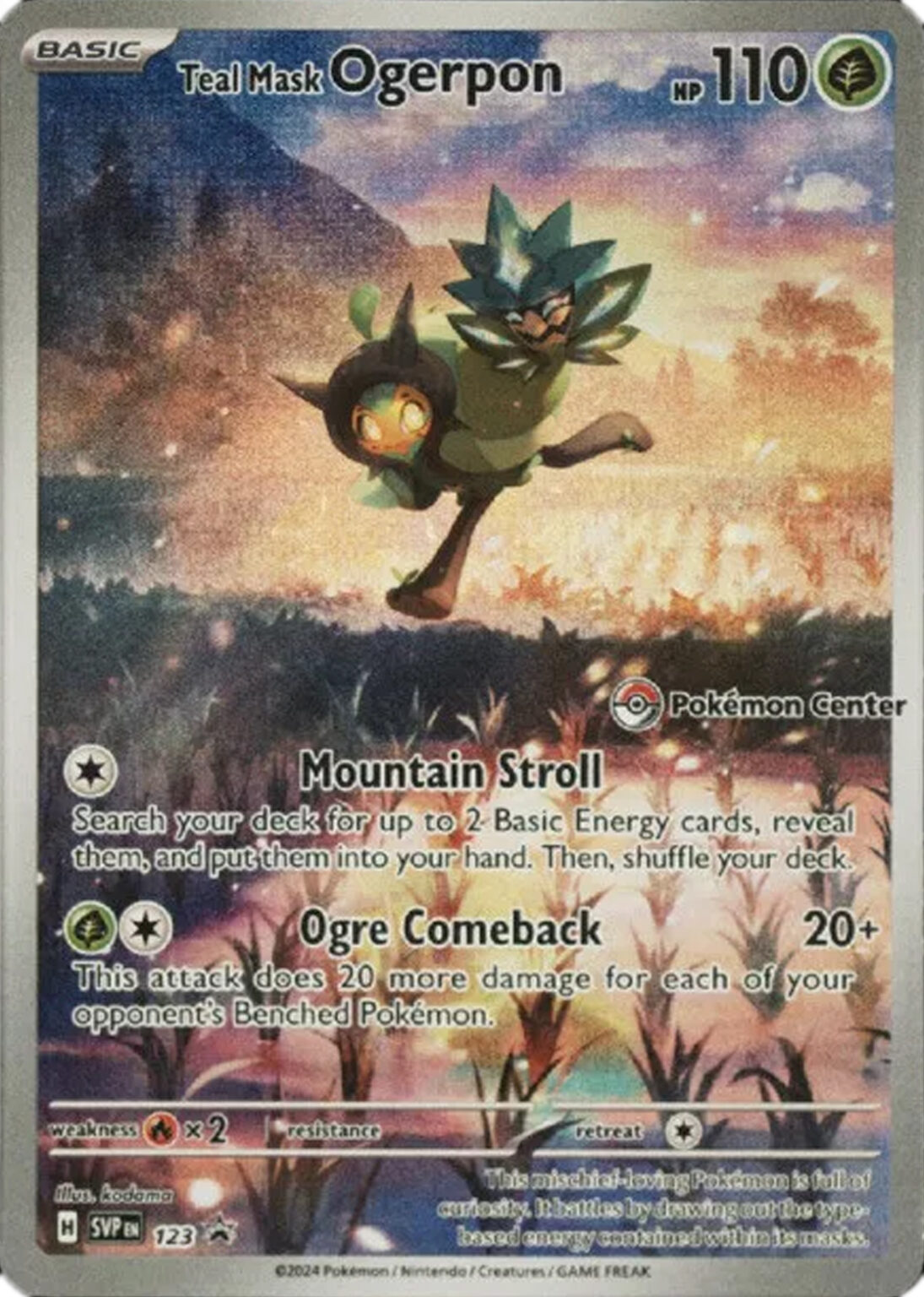 Pokemon Center Stamp Teal Mask Ogerpon (SVP123 English Promo) - Pokumon